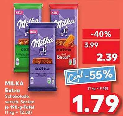 Milka Extra Schokolade, Verschiedene Sorten Je 190-G-Tafel Angebot bei ...