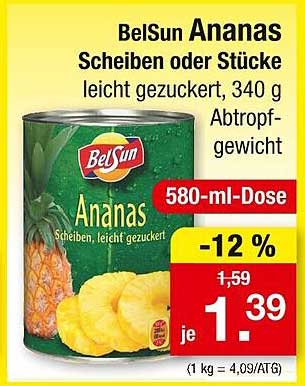 Belsun Ananas Angebot bei Zimmermann