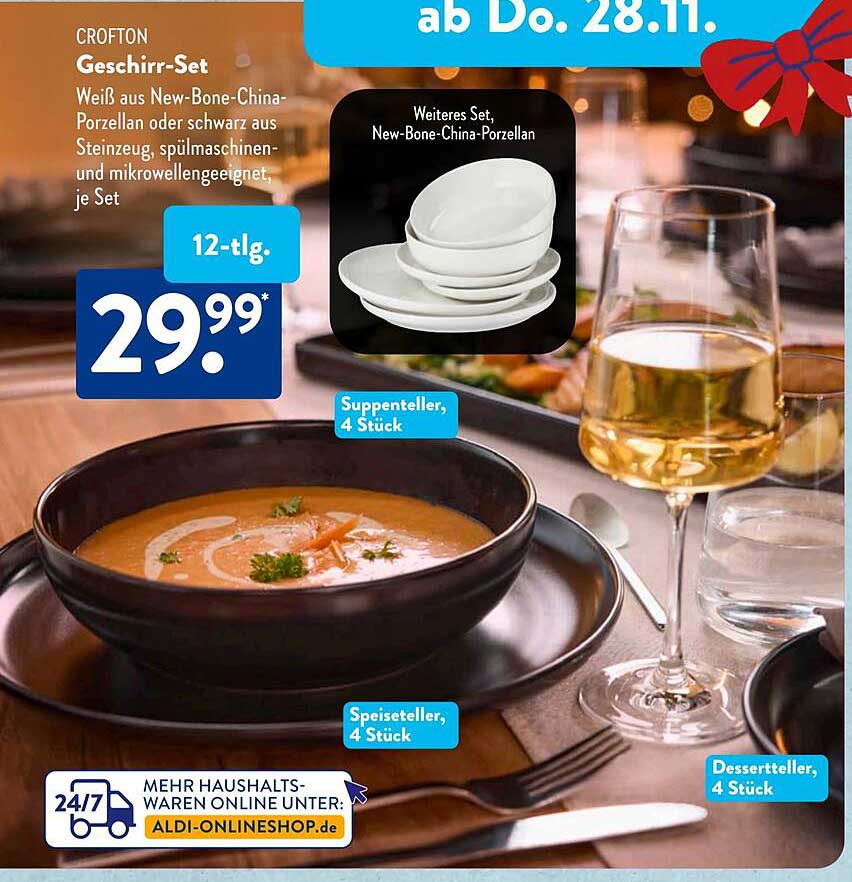 Crofton Geschirr-Set Angebot bei Aldi Süd - ProspektGuru.de