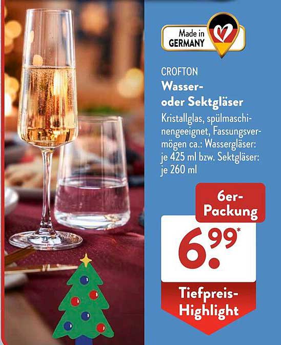 Crofton Wasser- Oder Sektgläser Angebot bei Aldi Süd - ProspektGuru.de