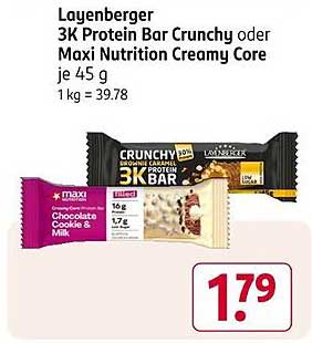 Layenberger 3K Protein Bar Crunchy Oder Maxi Nutrition Creamy Core ...