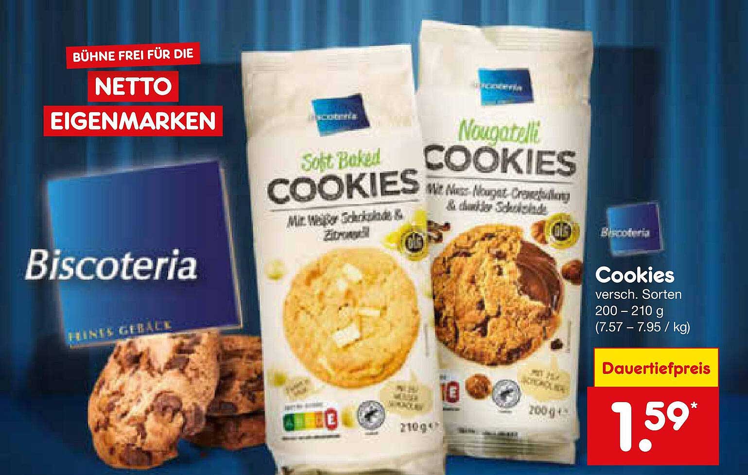 Soft Baked Cookies Nougatelli Cookies Angebot bei Netto Marken-Discount ...