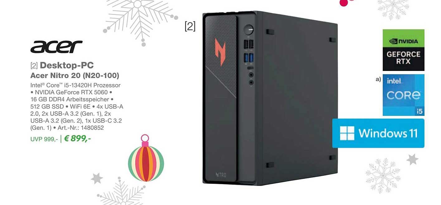 Acer Nitro 20 (N20-100) Desktop-Pc Angebot bei EP - ProspektGuru.de
