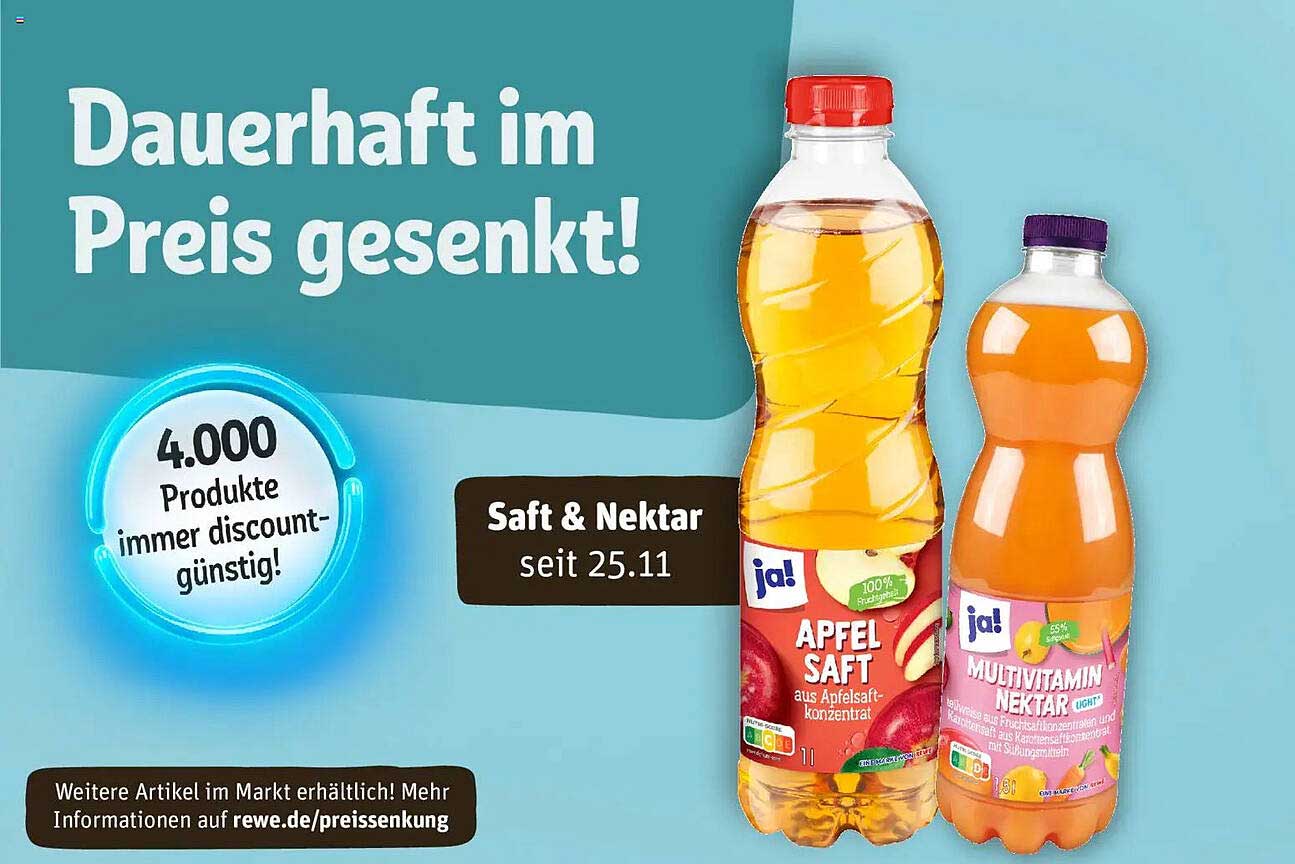 Dauerhaft Im Preis Gesenkt! Apfel Saft Und Multivitamin Nektar Angebot ...