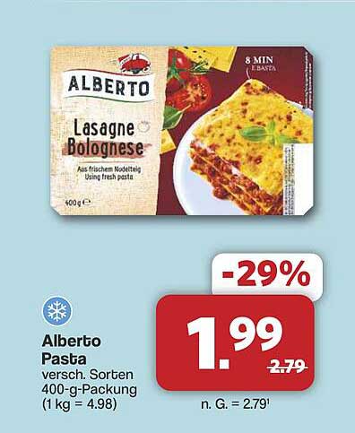 Alberto Pasta Versch. Sorten 400-G-Packung Angebot bei Famila Nord West ...