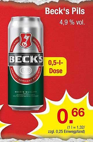 Beck's Pils Angebot bei Zimmermann - ProspektGuru.de