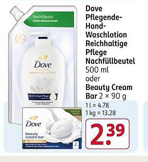 Dove Pflegende- Hand- Waschlotion Reichhaltige Pflege Nachfüllbeutel ...