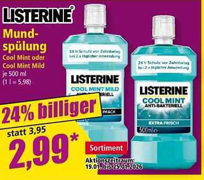 Listerine Mundspülung Cool Mint, Cool Mint Mild Oder Fresh Mint Je ...