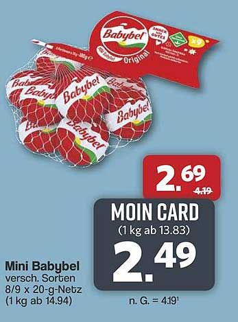 Mini Babybel Versch. Sorten 8/9 X 20-G-Netz (1 Kg Ab 14.94) Angebot bei ...