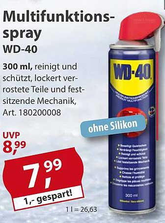Multifunktionsspray Wd-40 Angebot bei Sonderpreis Baumarkt ...
