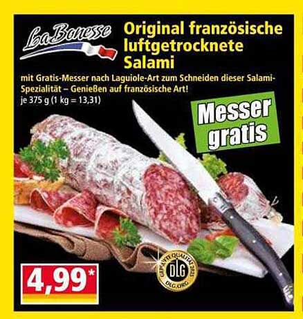 Original Französische Luftgetrocknete Salami Mit Gratis-Messer Nach ...