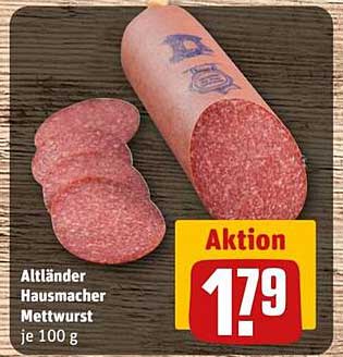 Altländer Hausmacher Mettwurst Angebot bei REWE Center