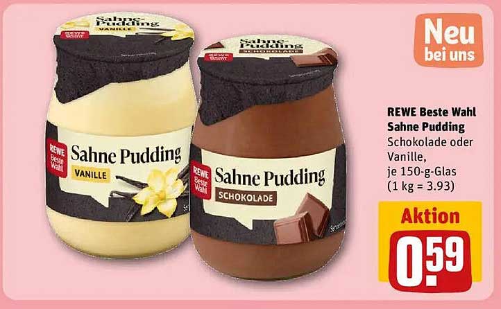 Rewe Beste Wahl Sahne Pudding Schokolade Oder Vanille Angebot bei REWE ...