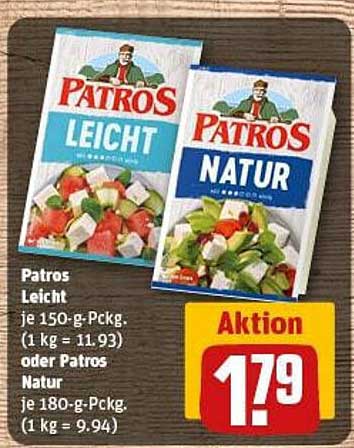 Patros Leicht Oder Patros Natur Angebot bei REWE