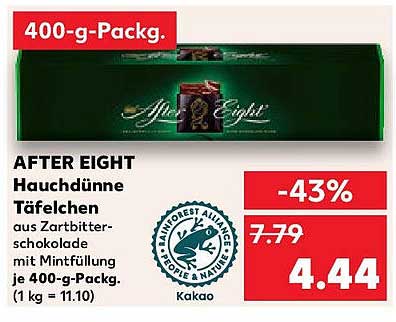 After Eight Hauchdünne Täfelchen 400 G-Pack. Angebot bei Kaufland