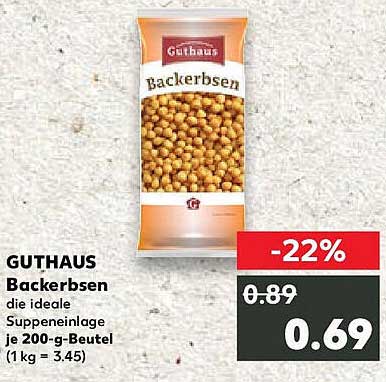 Guthaus Backerbsen Angebot bei Kaufland