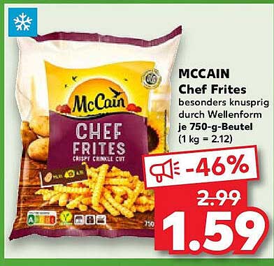 Mccain Chef Frites Besonders Knusprig Durch Wellenform Je 750-G-Beutel ...
