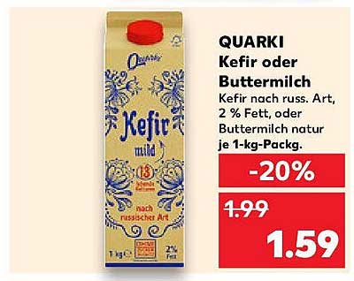 Quarki Kefir Oder Buttermilch 1 Kg Packung Angebot bei Kaufland ...