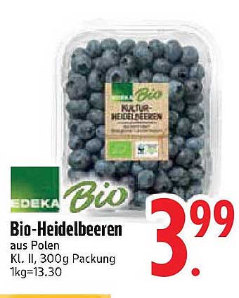 Bio-Heidelbeeren Aus Polen - 300G Packung Angebot bei Edeka ...