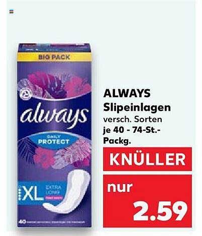 Always Slipeinlagen Angebot bei Kaufland - ProspektGuru.de