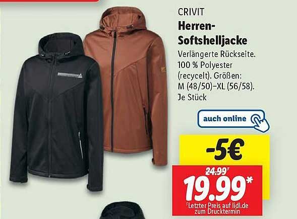 Crivit Herren-Softshelljacke Angebot bei Lidl