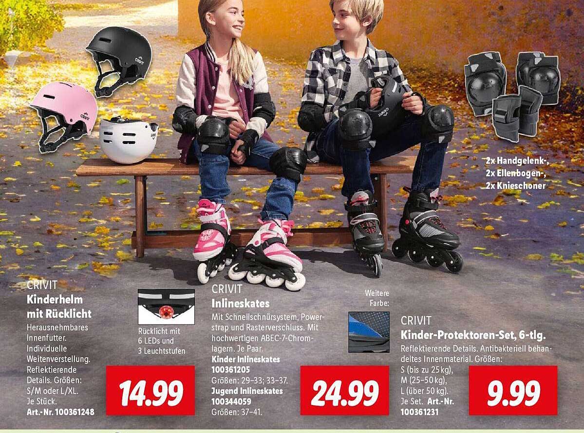 Crivit Kinderhelm Mit Rücklicht Crivit Inlineskates Crivit Kinder ...
