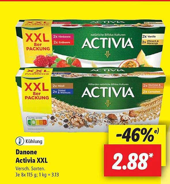 Danone Activia Xxl Angebot bei Lidl - ProspektGuru.de