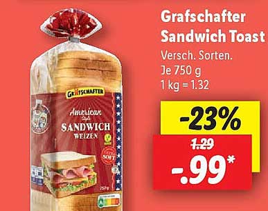 Grafshafter Sandwich Toast Angebot bei Lidl
