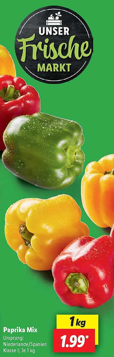 Paprika Mix Angebot bei Lidl