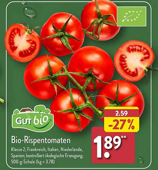 Bio-Rispentomaten Angebot bei Aldi Nord - ProspektGuru.de