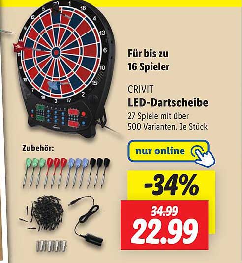 Crivit Led-Dartscheibe Angebot bei Lidl