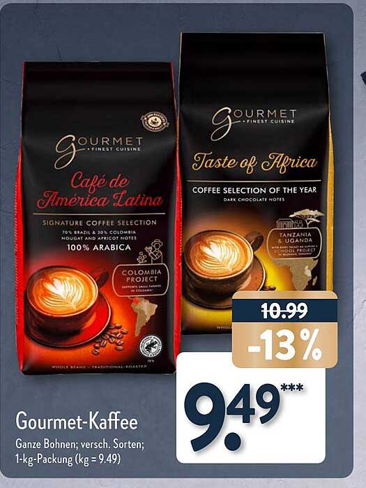 Gourmet-Kaffee Angebot bei Aldi Nord