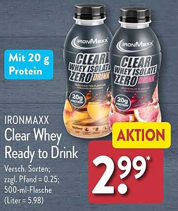 Ironmaxx Clear Whey Ready To Drink Angebot bei Aldi Nord - ProspektGuru.de