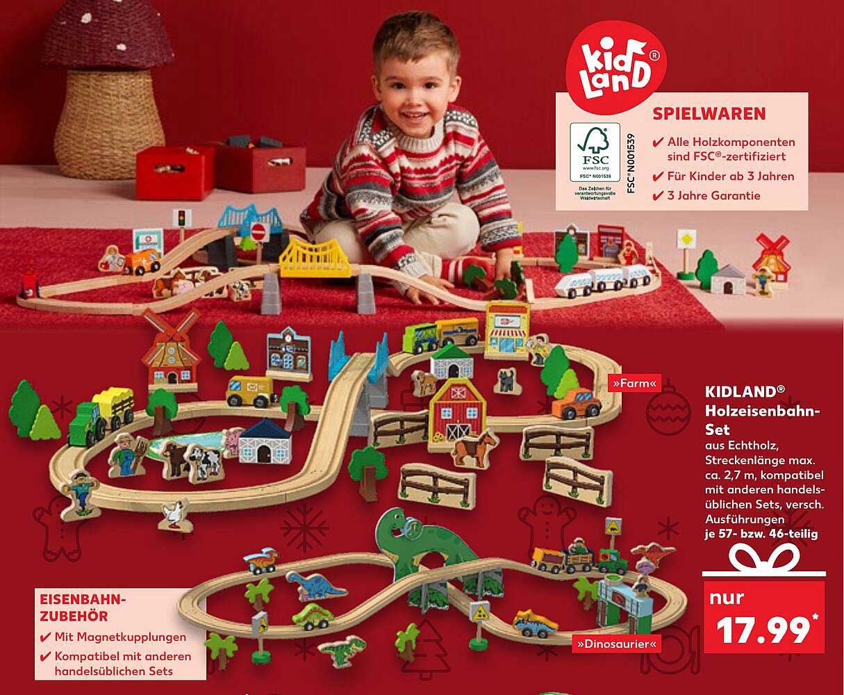 Kidland® Holzeisenbahn-Set Angebot bei Kaufland - ProspektGuru.de