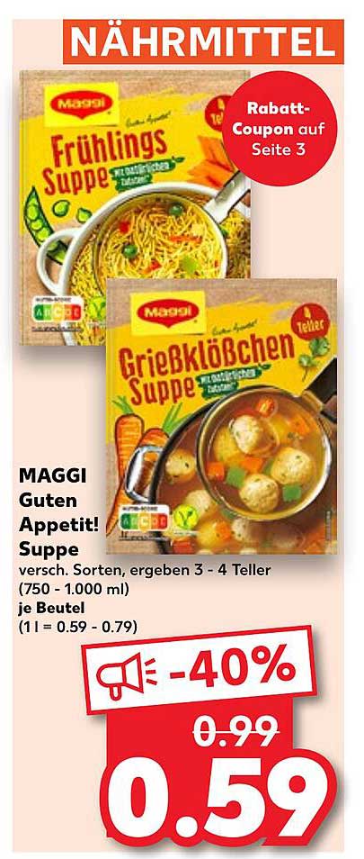 Maggi Guten Appetit! Suppe Angebot bei Kaufland - ProspektGuru.de