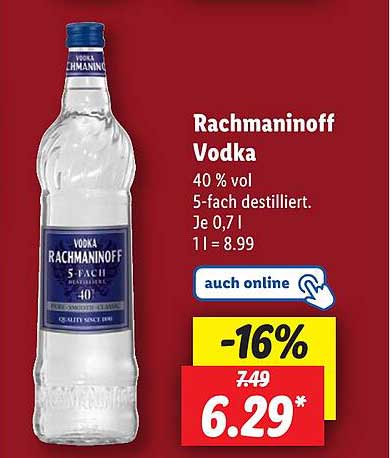 Rachmaninoff Vodka Angebot bei Lidl