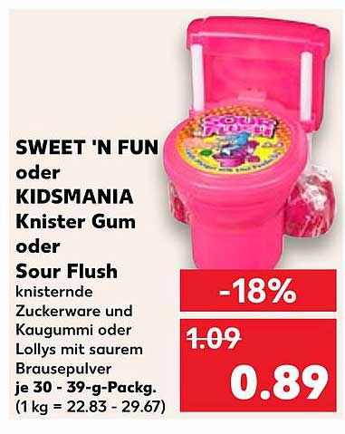 Sweet 'N Fun Oder Kidsmania Knister Gum Oder Sour Flush Angebot bei ...
