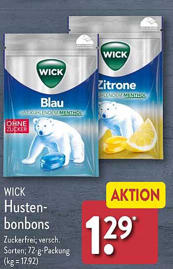 Wick Hustenbonbons Angebot bei Aldi Nord