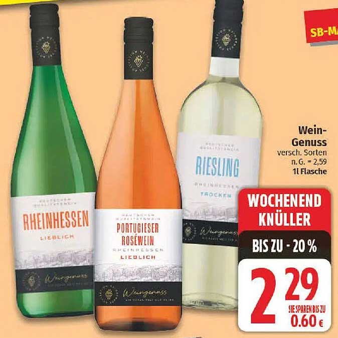 Wein-Genuss: Verschiedene Sorten N.g. - 1L Flasche Angebot bei NP ...