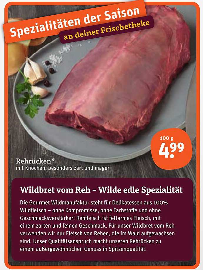 Wildbret Vom Reh - Wilde Edle Spezialität Angebot bei tegut ...