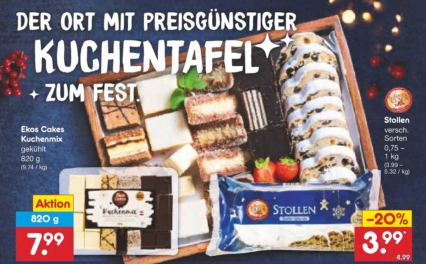 Ekos Cakes Kuchenmix Gekühlt 820 G Zum Fest Angebot bei Netto Marken ...