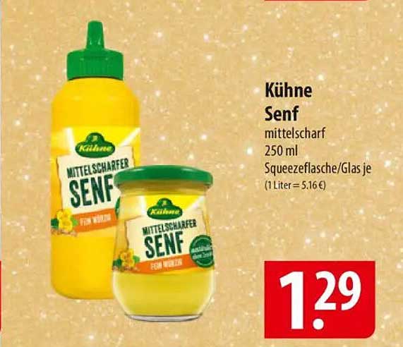 Kühne Senf Mittelscharf 250 Ml Angebot bei Famila Nord Ost ...