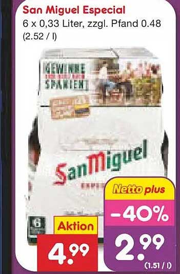 San Miguel Especial 6 X 0,33 Liter - Jetzt Im Angebot! Angebot bei ...