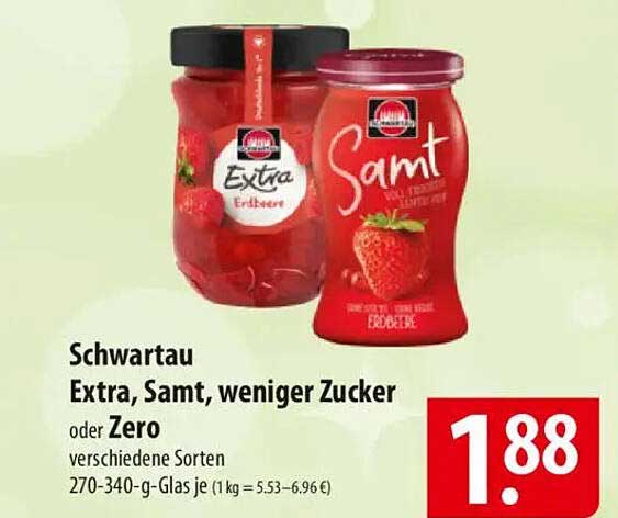 Schwartau Extra, Samt, Weniger Zucker Oder Zero – Verschiedene Sorten ...