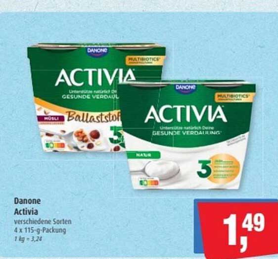 Danone Activia Verschiedene Sorten 4 X 115-G-Packung Angebot bei ...