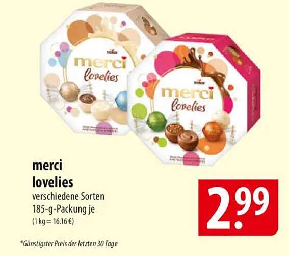 Merci Lovelies Verschiedene Sorten 185-G-Packung Je Angebot bei Famila ...