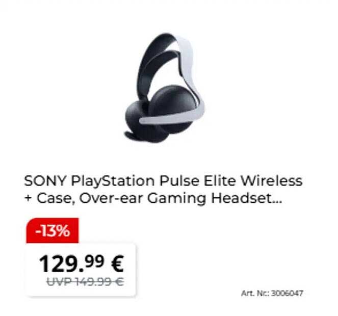 Sony Playstation Pulse Elite Wireless + Case, Over-Ear Gaming Headset ...
