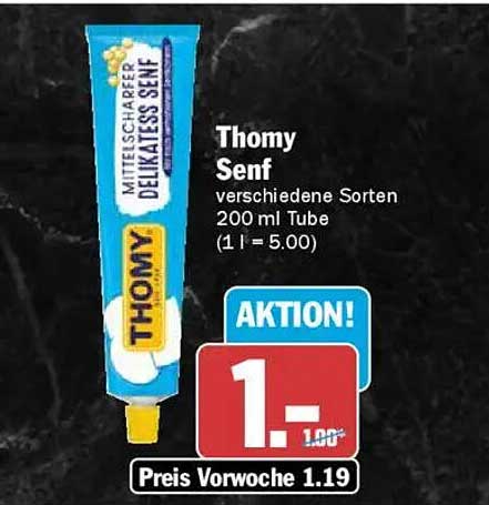 Thomy Senf Verschiedene Sorten 200 Ml Tube Angebot bei AEZ ...