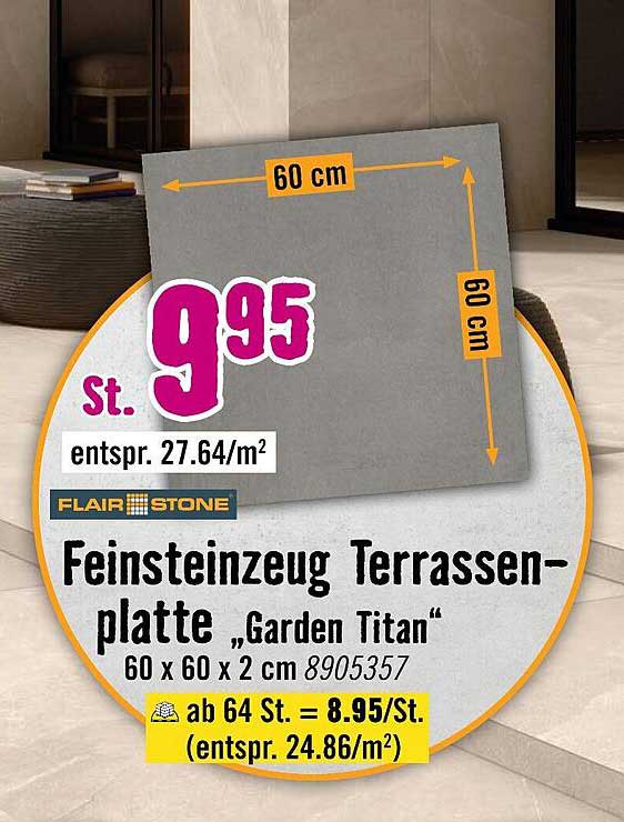 Feinsteinzeug Terrassenplatte „Garden Titan“ 60 X 60 X 2 Cm Angebot bei ...