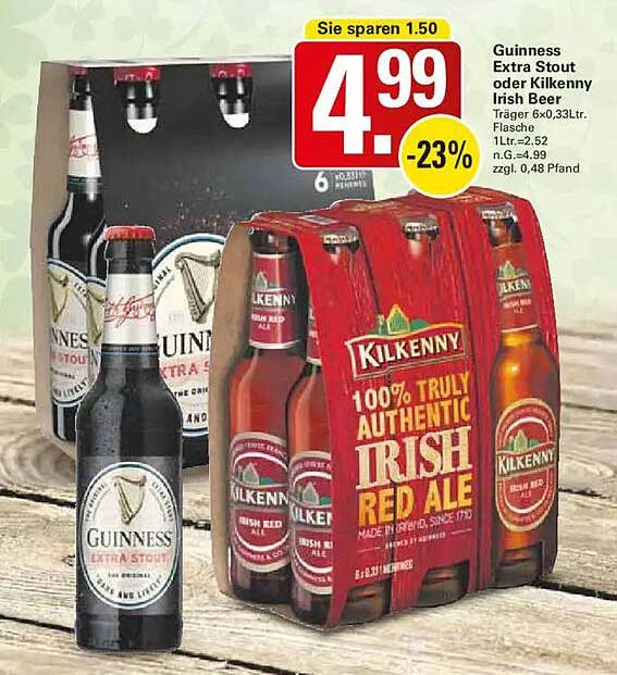 Guinness Extra Stout Oder Kilkenny Irish Beer Angebot bei WEZ ...